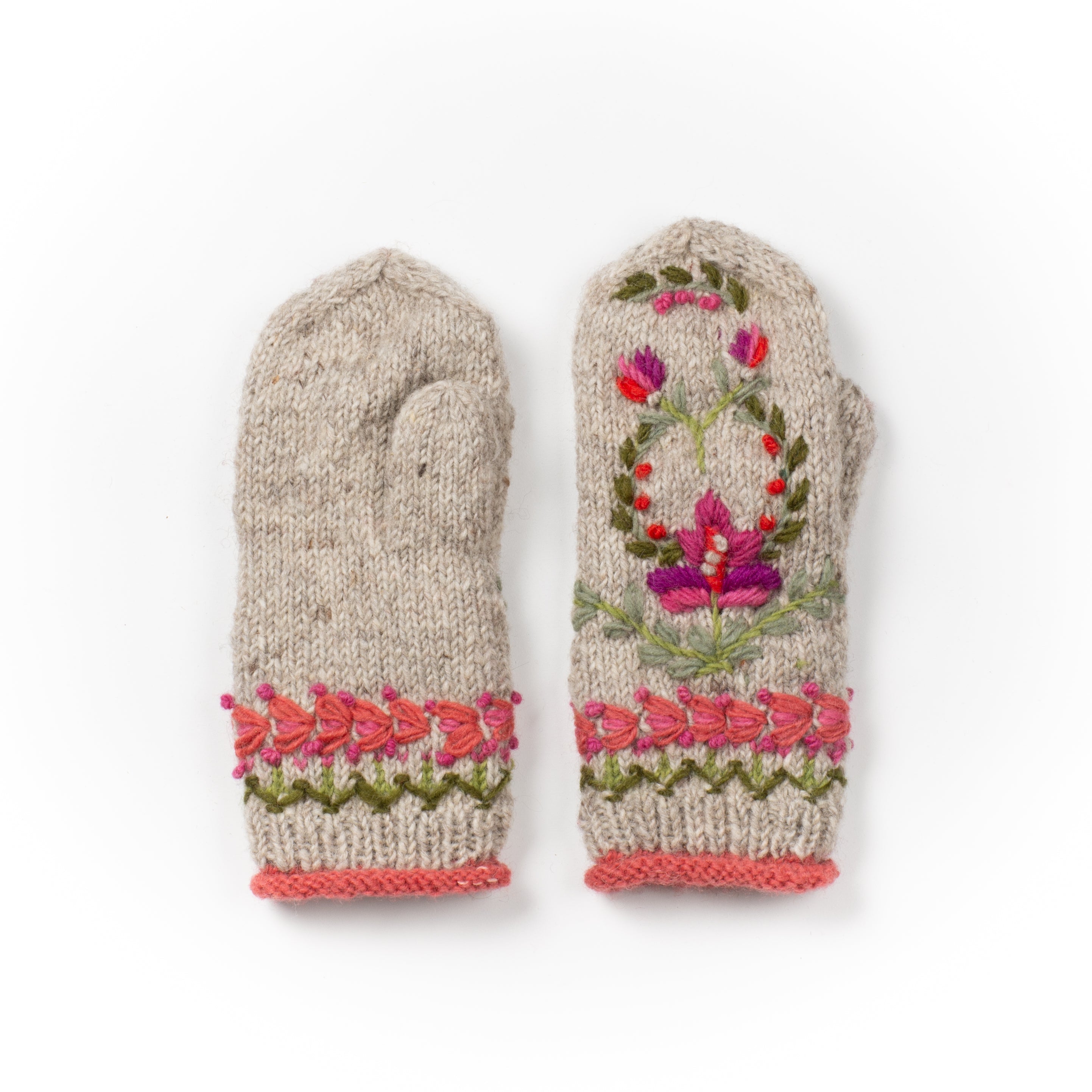 Munich MIttens - Folk Art Embroidery, 100% wool, Fleece lined – Lost ...